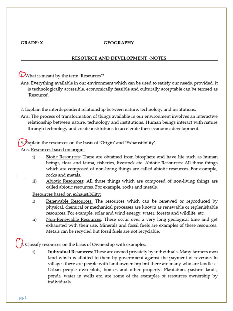 Resource and Development Notes | PDF | Sustainable Development ...