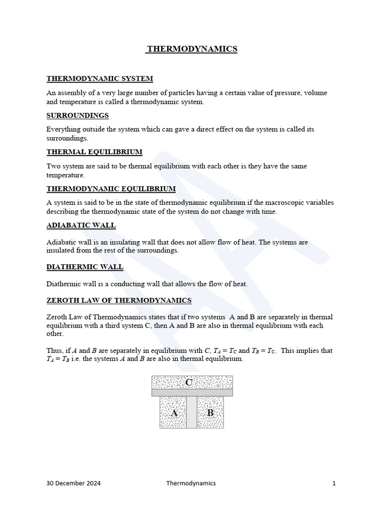 Thermodynamics Principles Guide | PDF | Heat | Thermodynamic Equilibrium