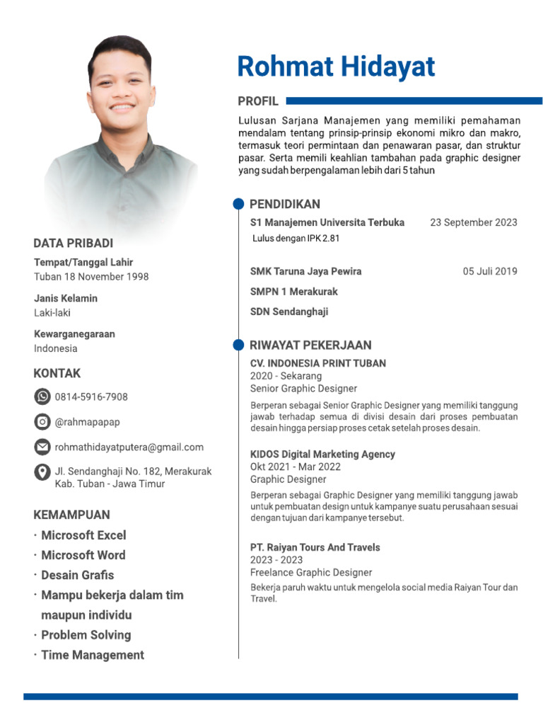 Cv Rohmat Hidayat 2025 | PDF