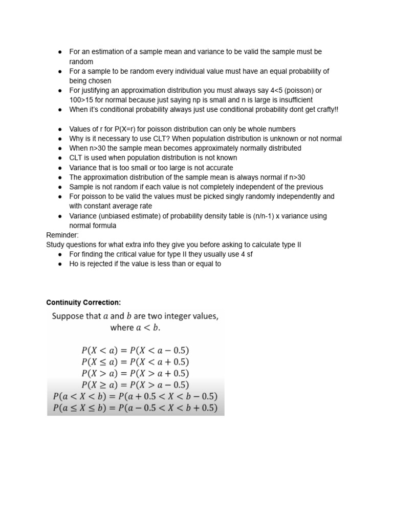 A Level Statistics Notes | PDF