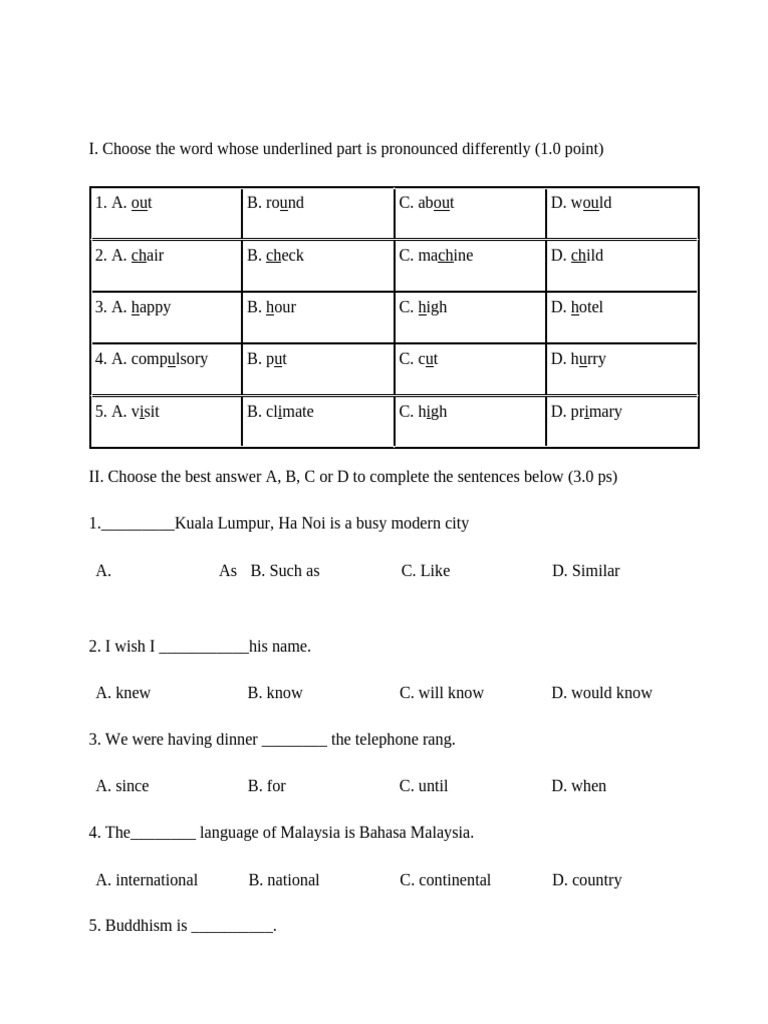 De Khao Sat Chat Luong Dau Nam Mon Tieng Anh Lop 9 Co Dap An | PDF