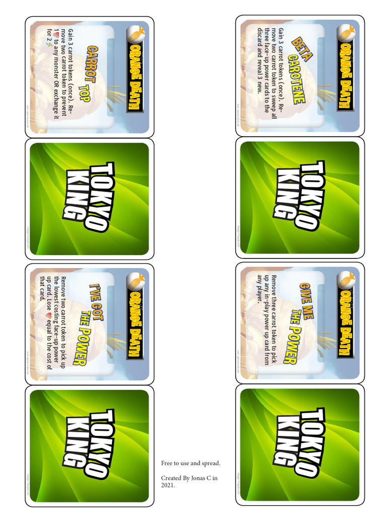 King of Tokyo - Orange - Death - Crabomination - A4 - v2 | PDF ...