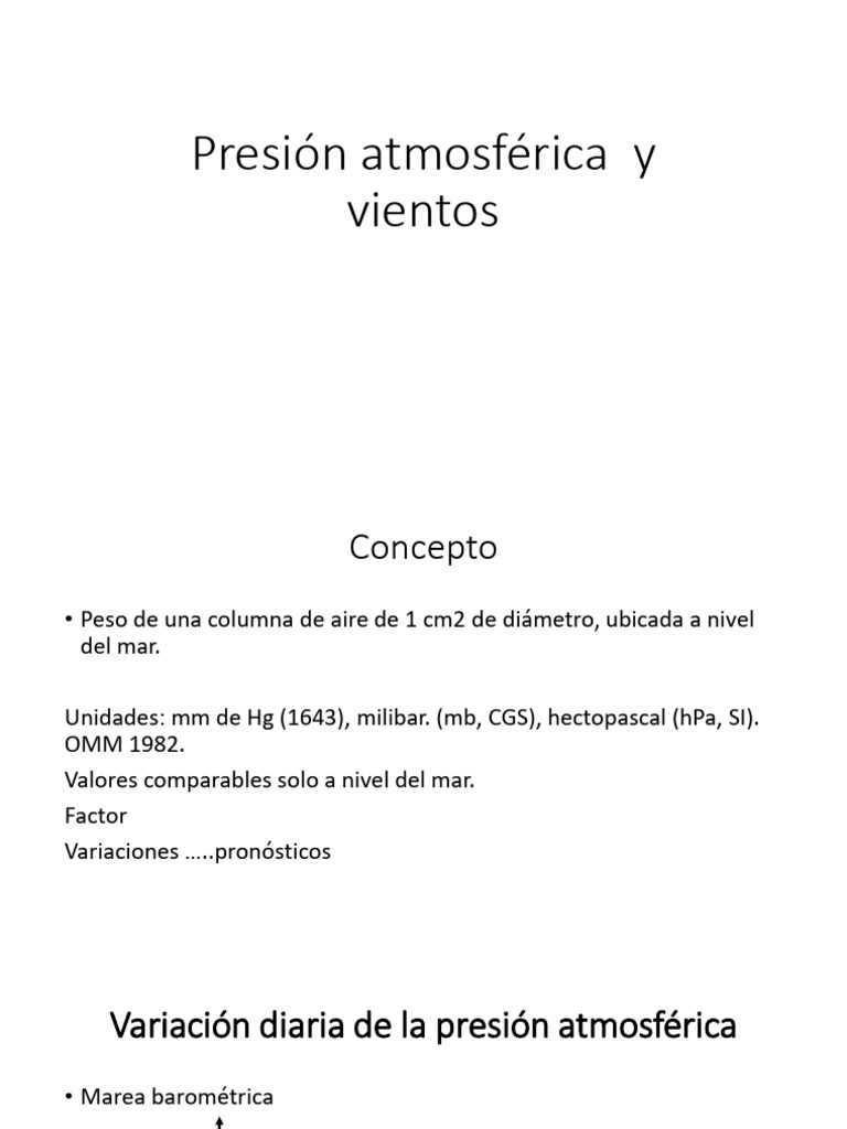 Presión Atmosférica y Vientos: Conceptos Clave | PDF | Herida | Clima