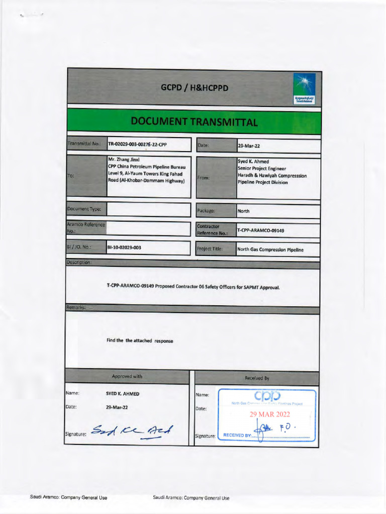 Ahsan Abbas Khan CPP NGCP Aramco Approval 2022 | PDF