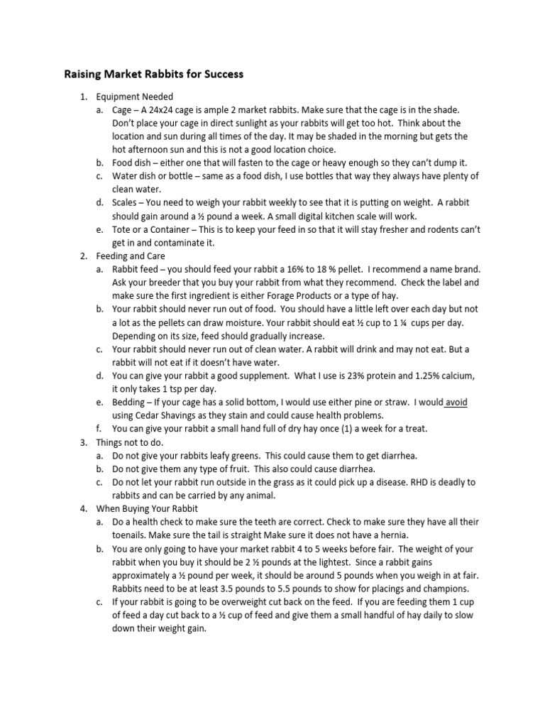 Raising Market Rabbits | PDF | Hay