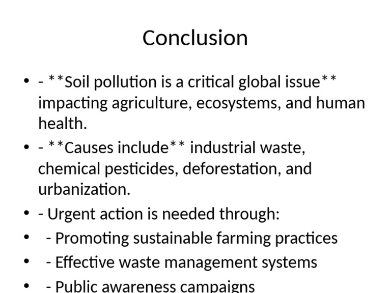 Soil Pollution Conclusion | PDF