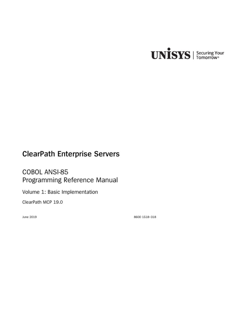 Manual de Cobol 86001518-318 | PDF | Computer Science | Computer Architecture