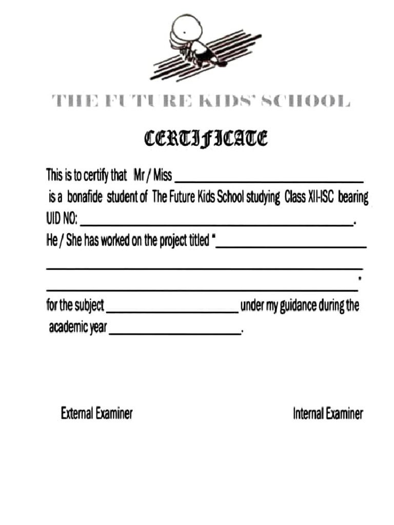 ISC Project Certificate | PDF