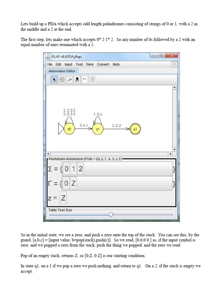 PDA for Odd Length Palindromes | PDF
