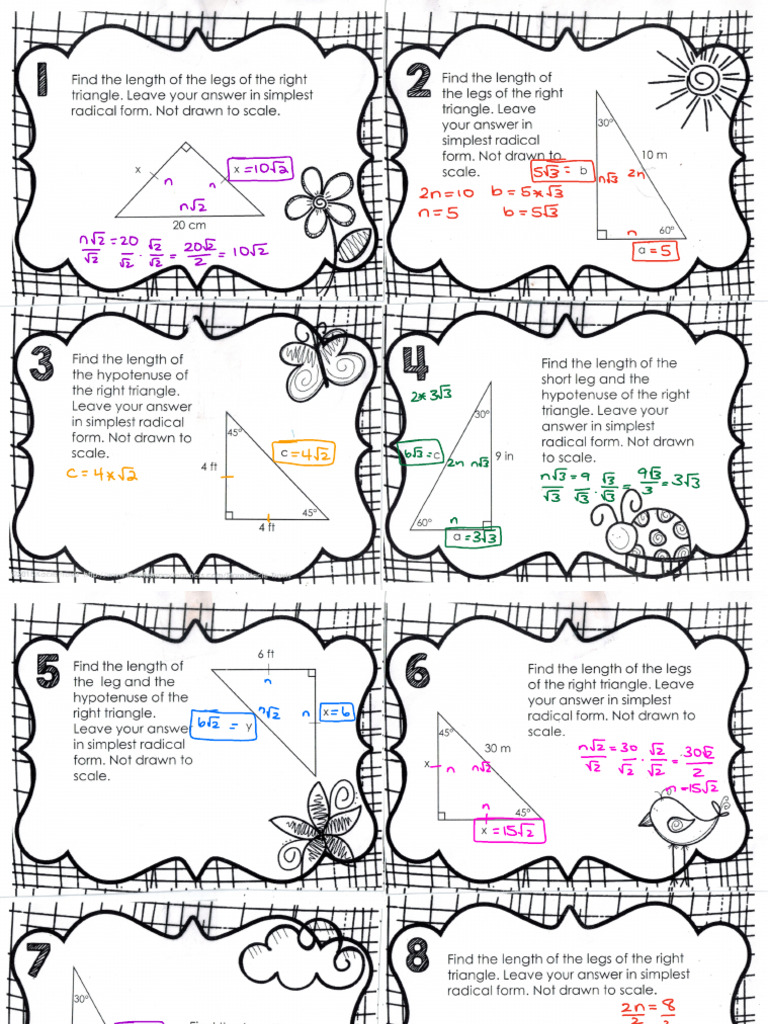 02aa. Special Right Triangles Practice | PDF