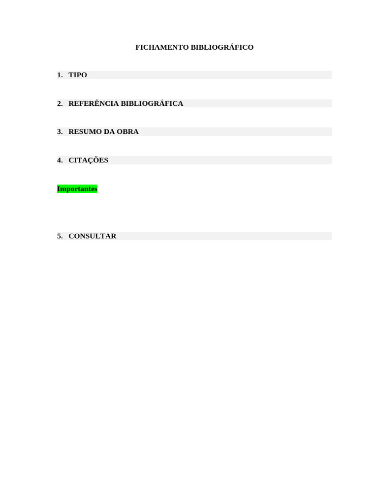 Fichamento Bibliográfico Modelo | PDF