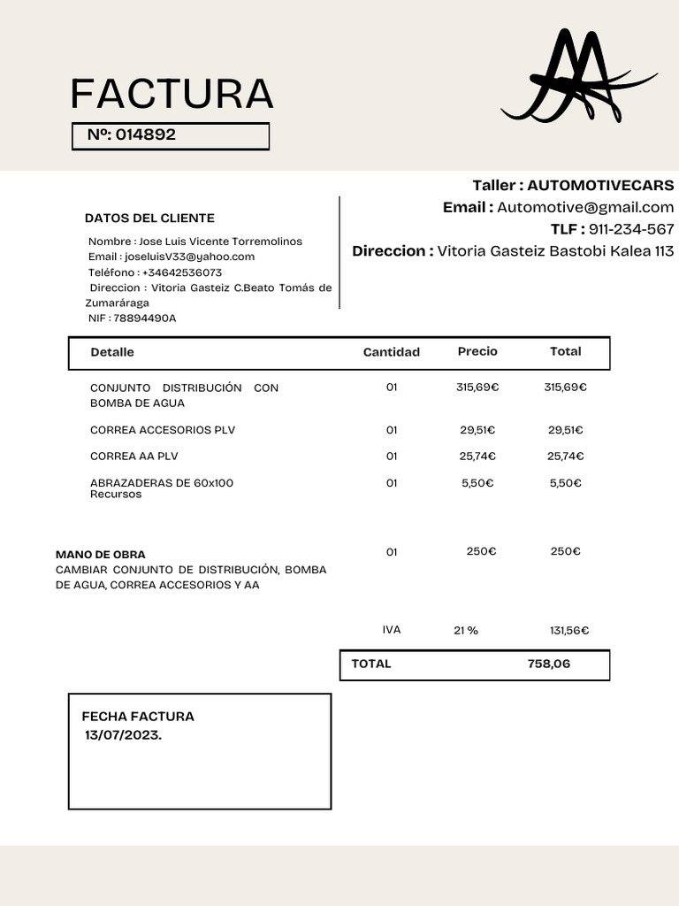 Datos de Cliente y Presupuesto Detallado | PDF