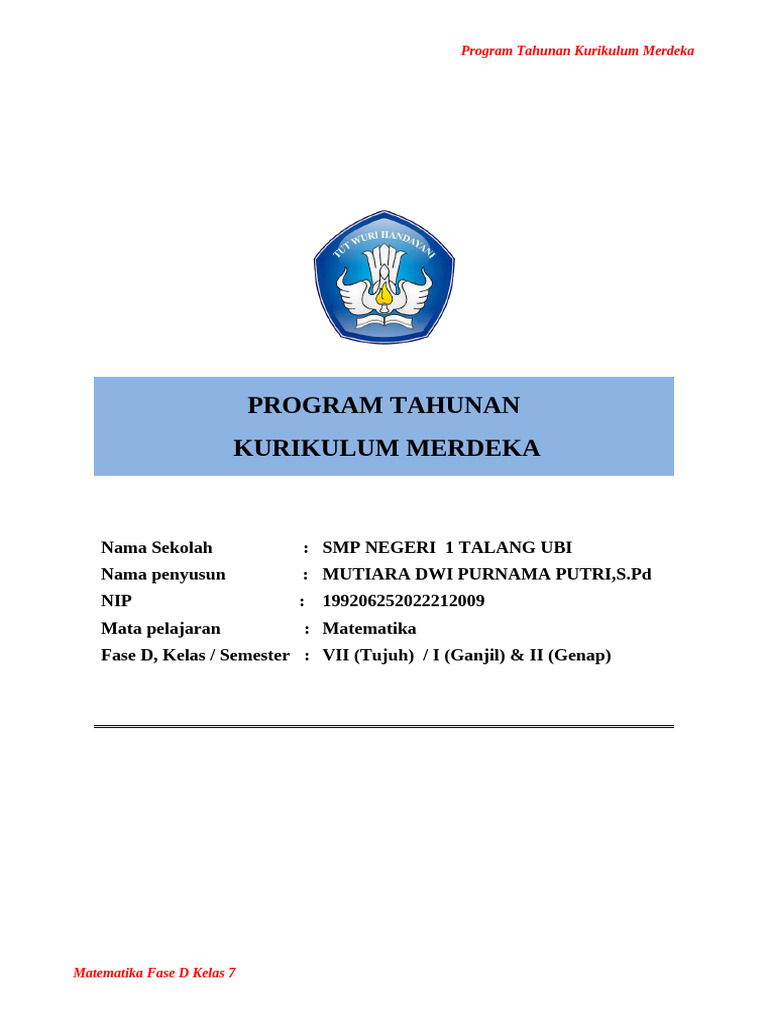 PROTA Kurikulum Merdeka | PDF