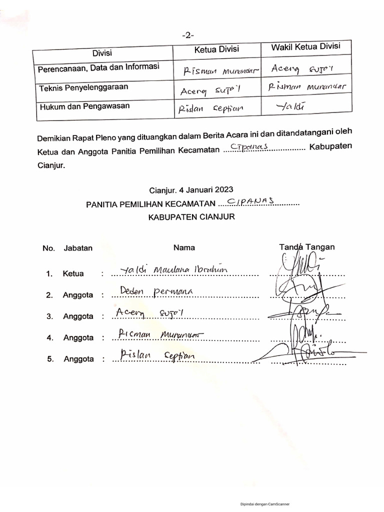 BA Pemilihan Ketua PPK | PDF