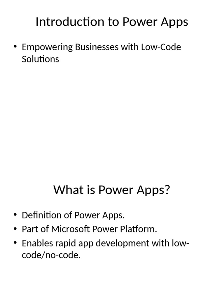 Power Apps Introduction Presentation | PDF