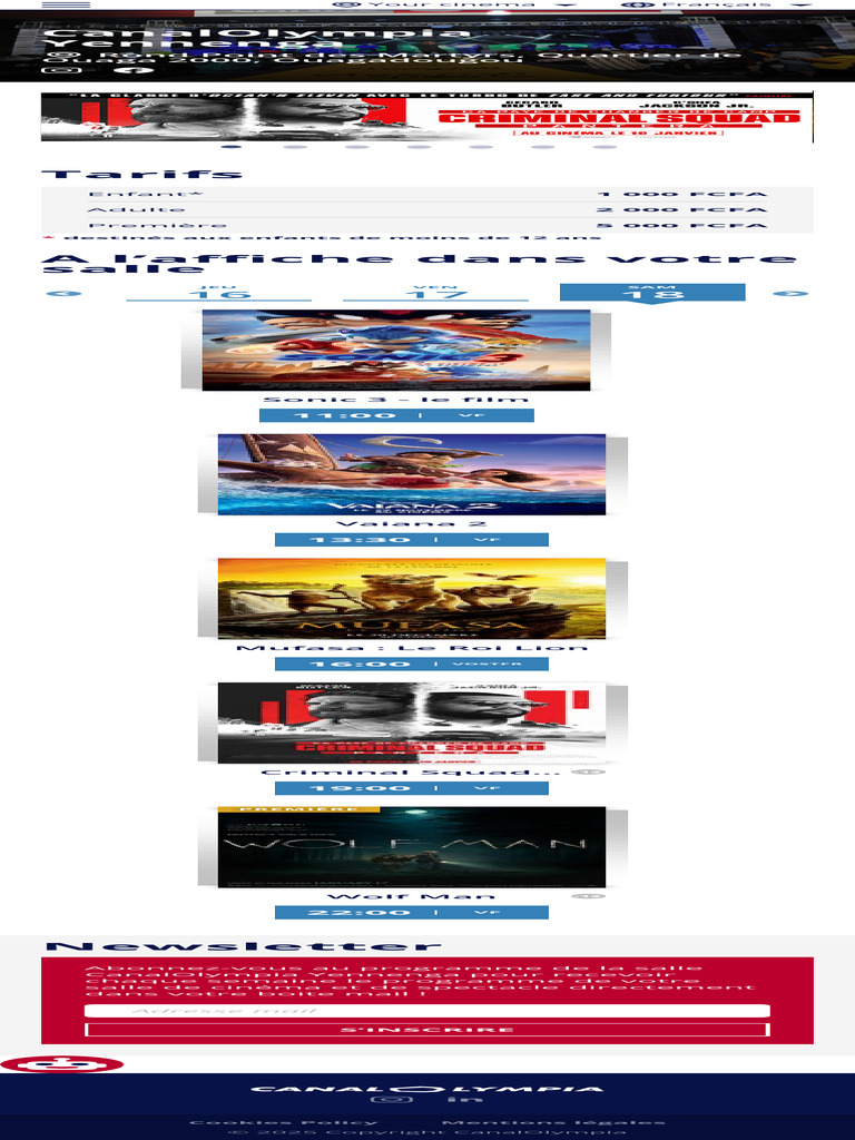 Programme hebdomadaire CanalOlympia | PDF