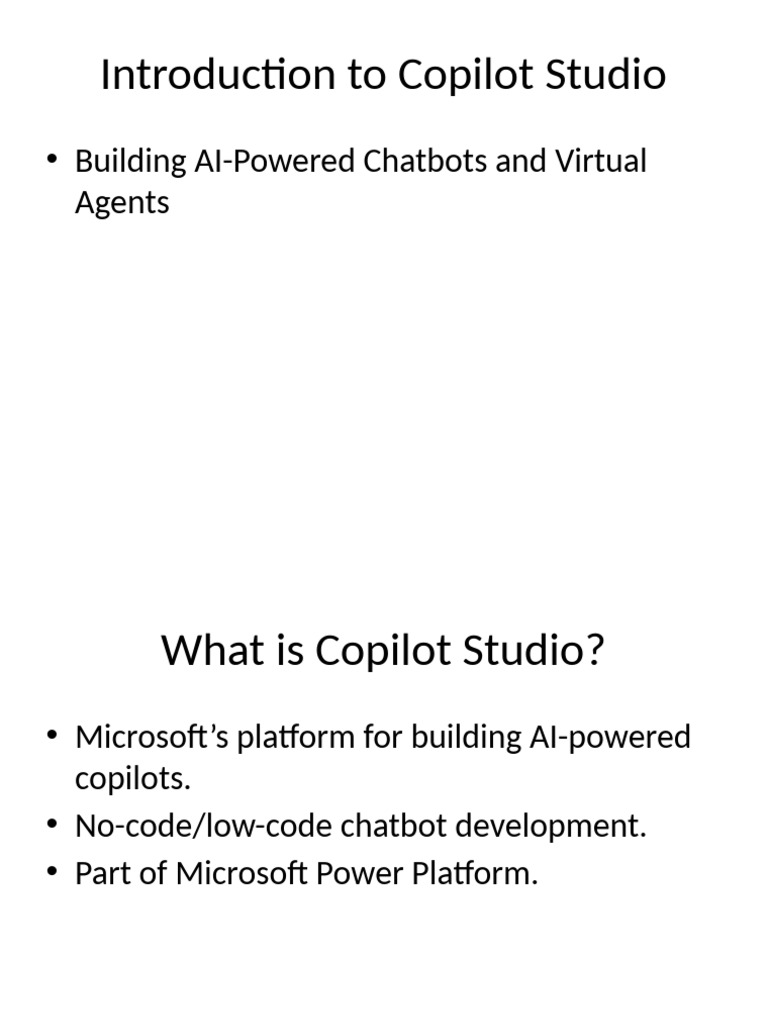 Copilot Studio Presentation | PDF