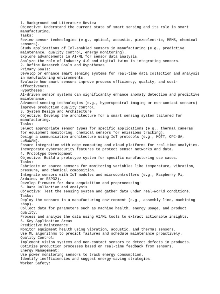 Reasearch Lan For Smarat Manufacturing | PDF | Machine Learning | Sensor
