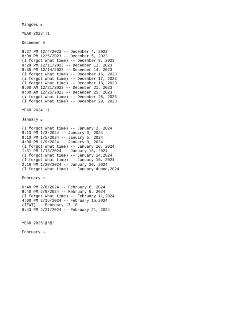 Days I Have Ate Mangoes ? | PDF