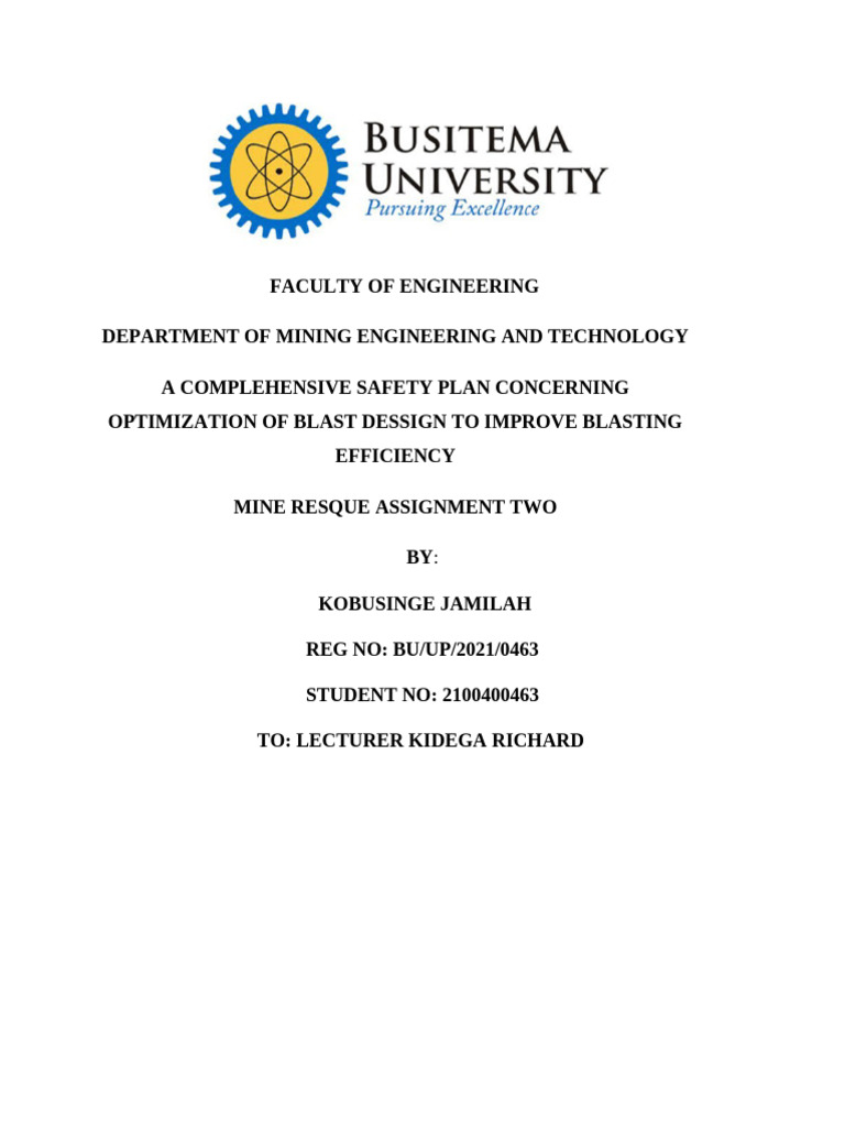 Mine Rescue Assignment Two | PDF | Risk | Risk Assessment