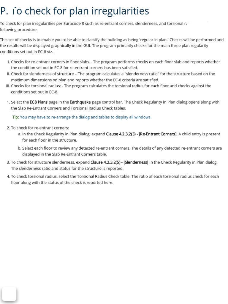 P. To Check For Plan Irregularities | PDF