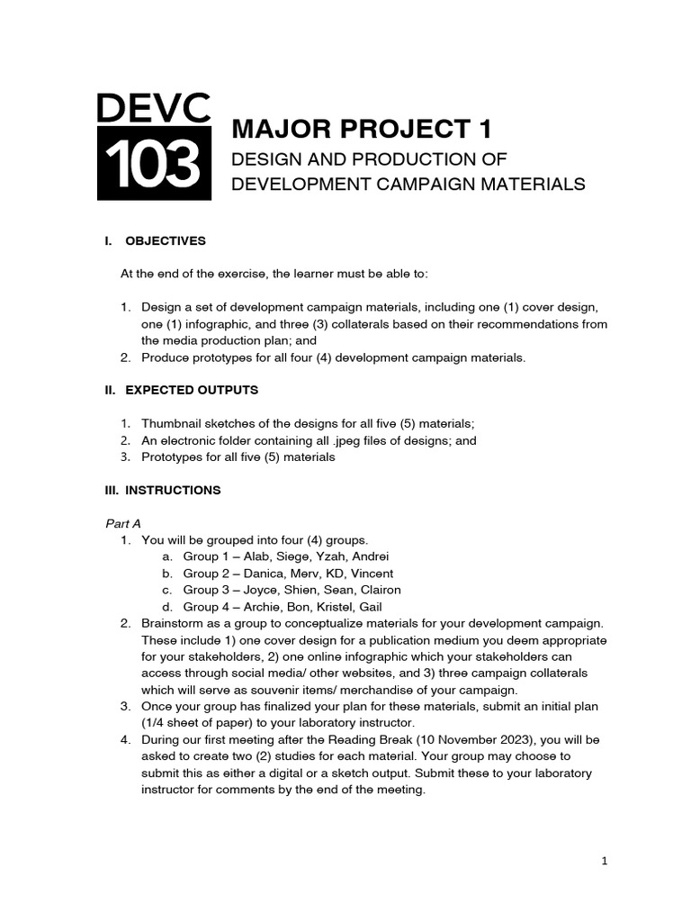 Major Project 1 (Visual Design) | PDF