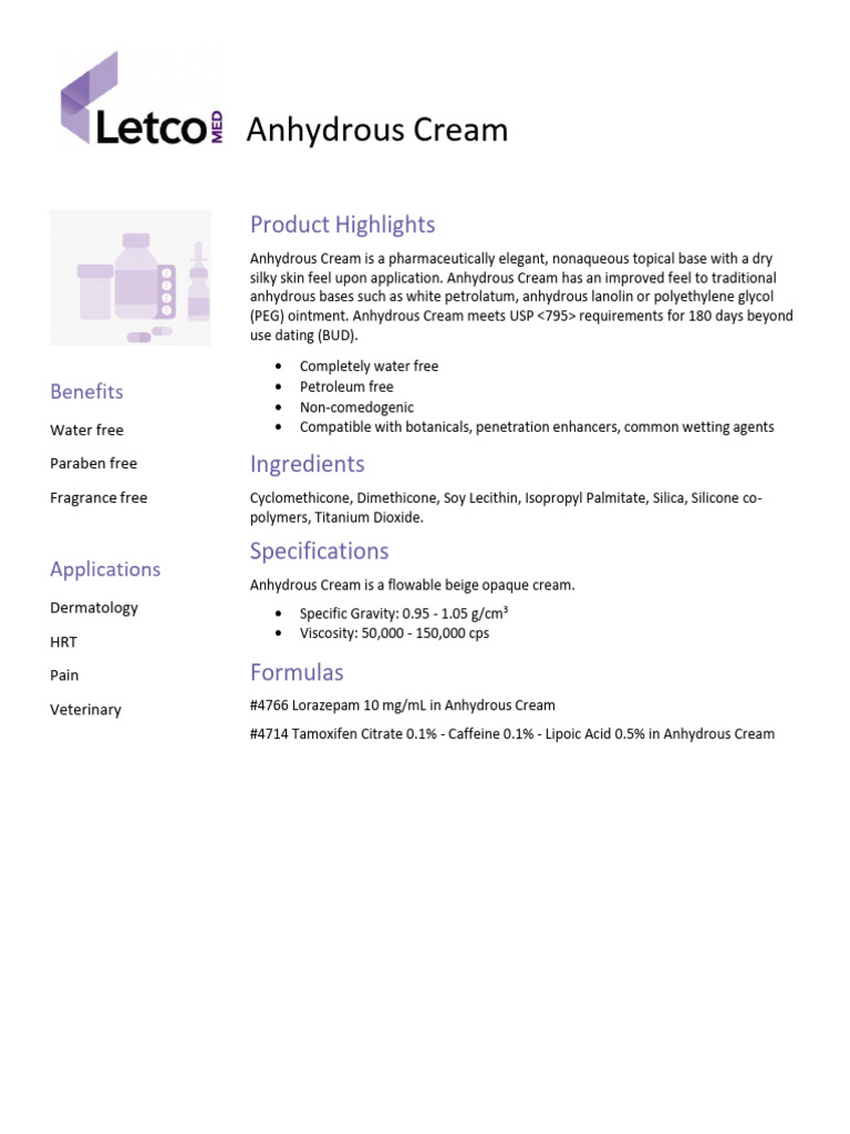 Dermatology & Veterinary Cream | PDF