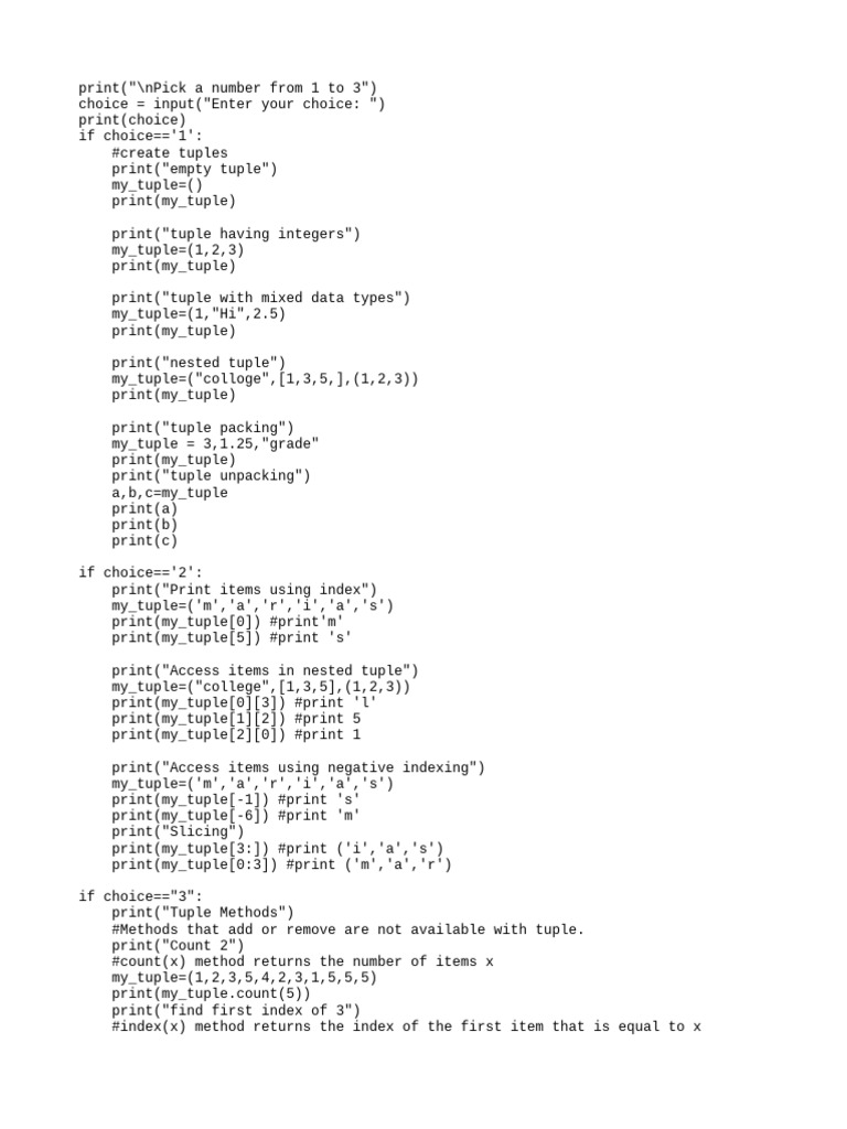 Python Tuple Operations Guide | PDF