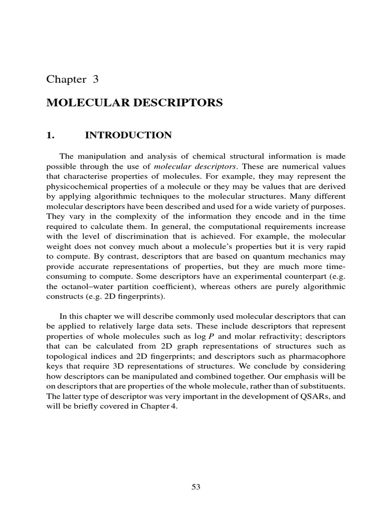 Understanding Molecular Descriptors | PDF