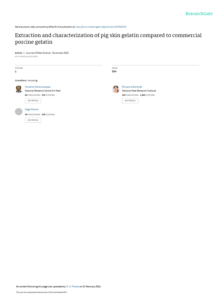 Extraction and Characterization of Pig Skin Gelatin Compared To ...