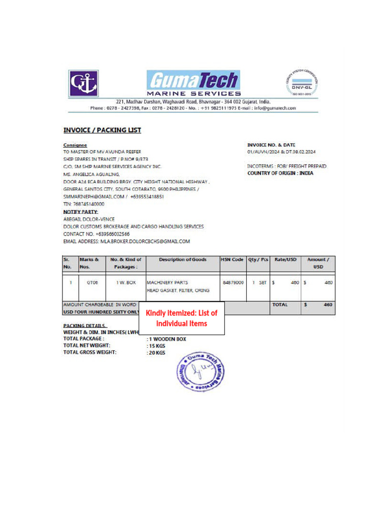 Kindly Itemized: List of Individual Items | PDF