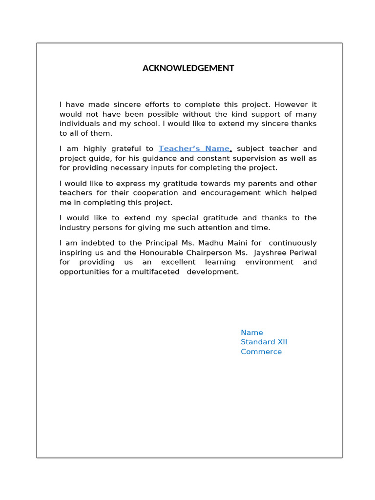 Acknowledgement | PDF