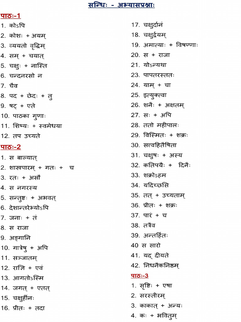 X Manika Sandhi Examples - 2024-25 | PDF