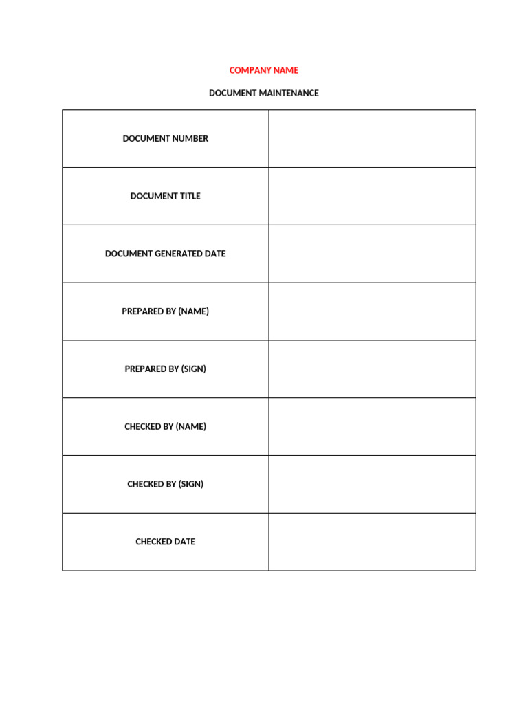 Document Maintenance | PDF