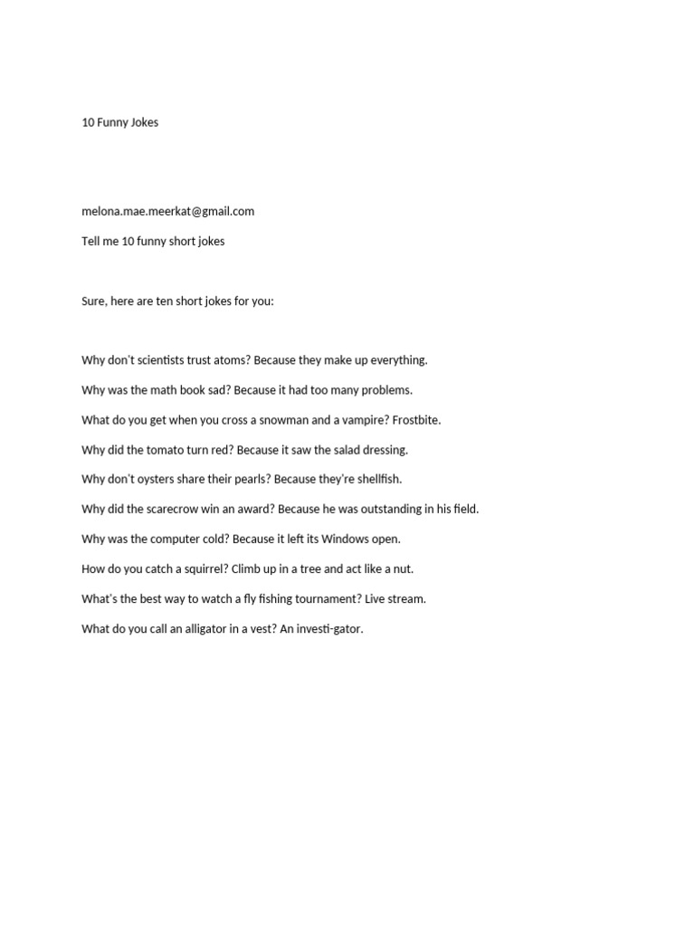 10 Funny Jokes | PDF