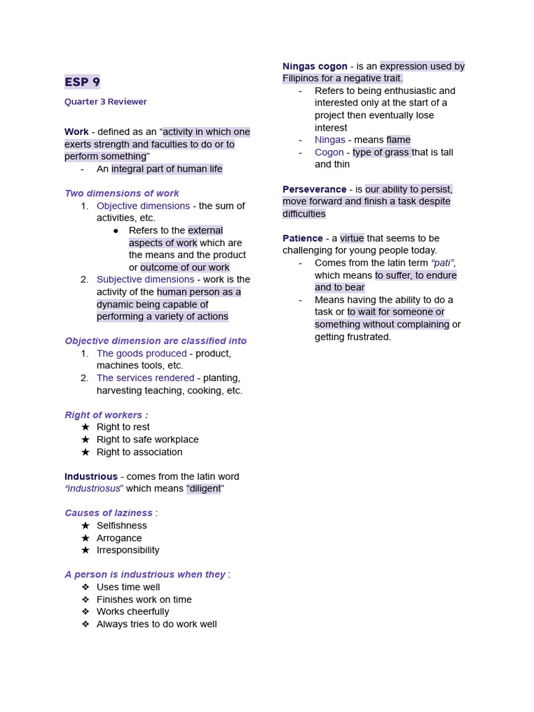 ESP 9 - 3RD QUARTER | PDF