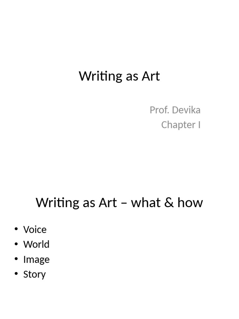 3 Writing As Art - Voice, World, Image, Story | PDF | Linguistics