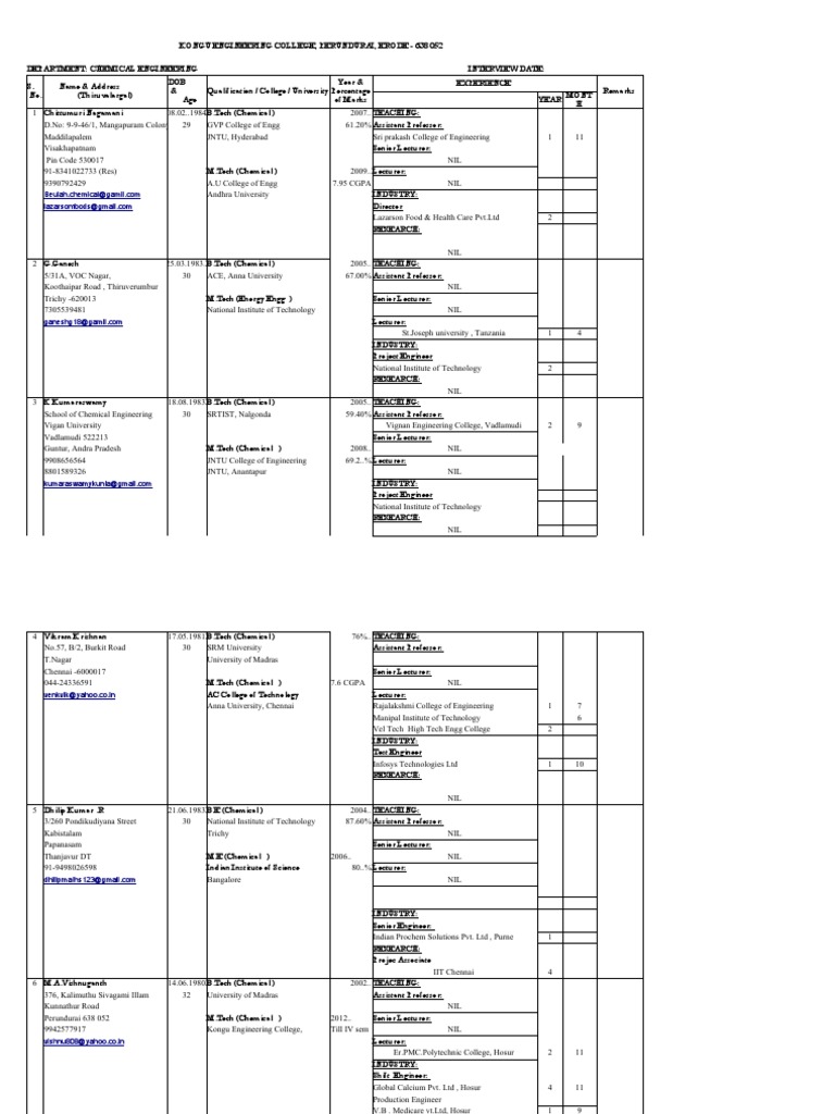 Interview Format 1 | PDF