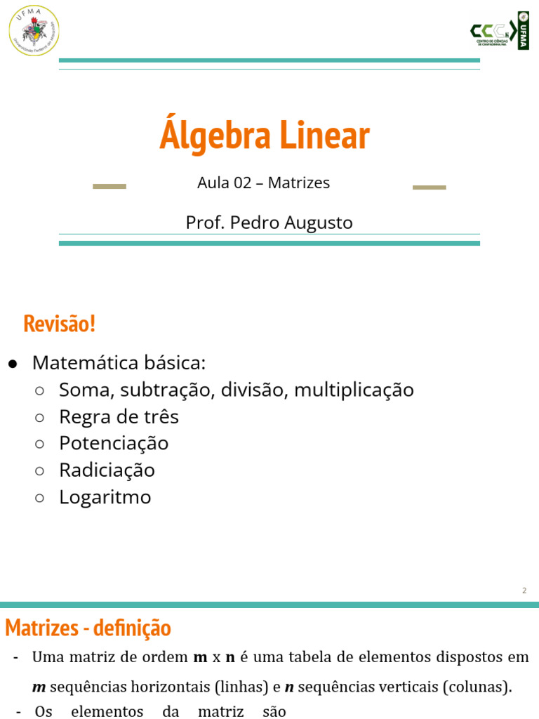 Introdução às Matrizes em Álgebra Linear | PDF | Matriz (Matemática ...
