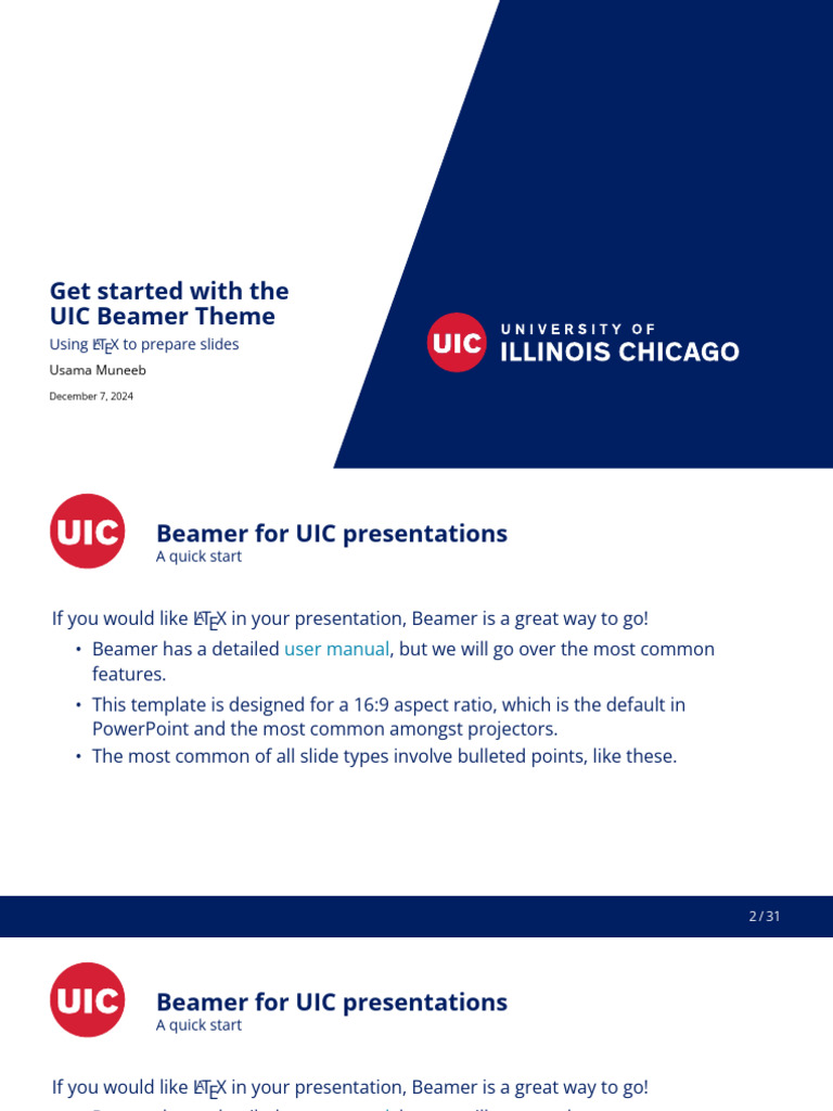Get Started With The UIC Beamer Theme | PDF