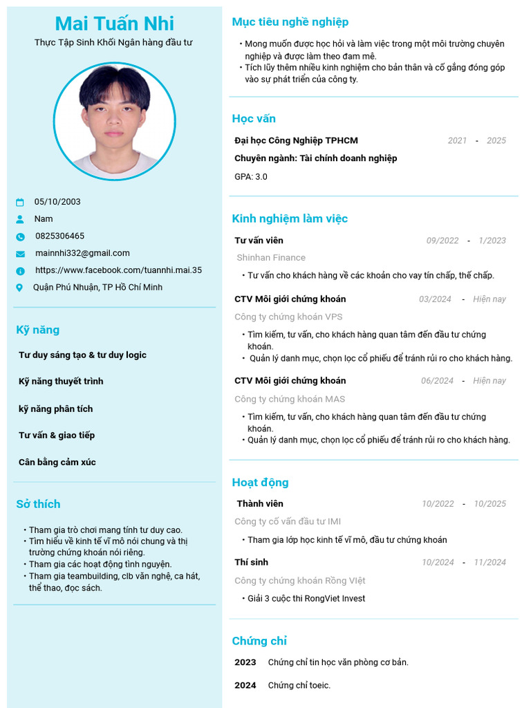 CV Mai Tuấn Nhi 2 | PDF