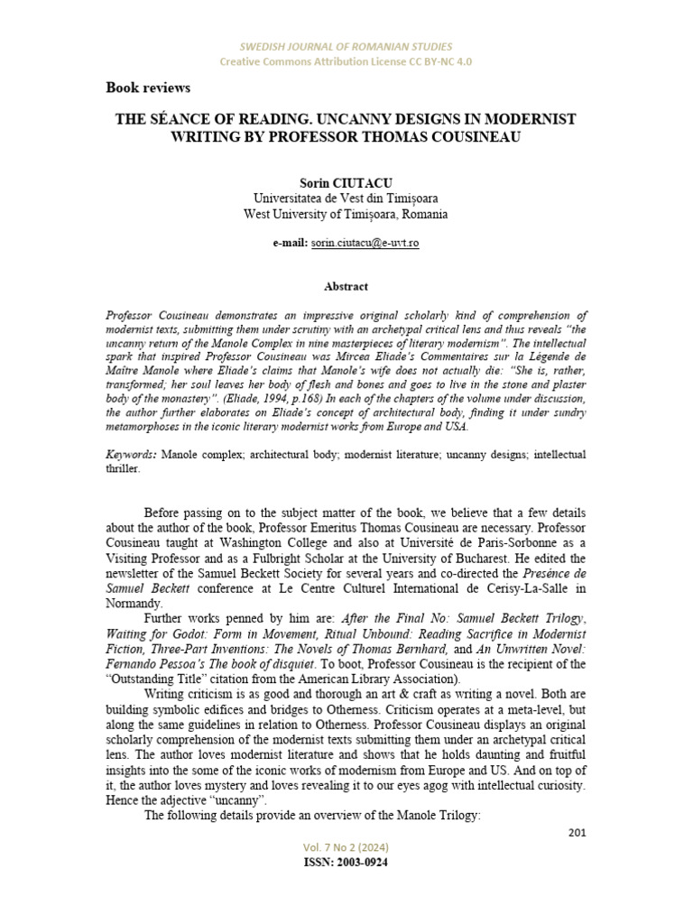 The Séance of Reading. Uncanny Designs in Modernist Writing by ...