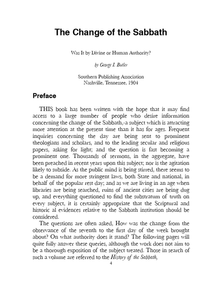 The Change of The Sabbath | PDF