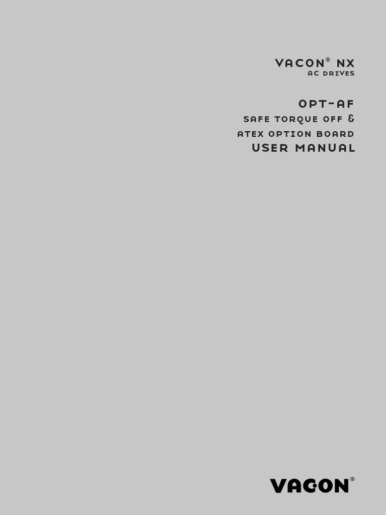 Vacon Nx Optaf Sto Board Manual Dpd00891d Uk | PDF | Electrical Engineering