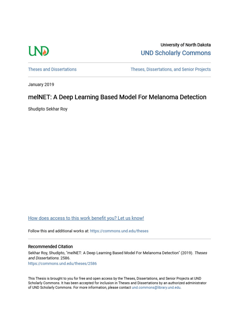 MelNET_ a Deep Learning Based Model for Melanoma Detection | PDF | Melanoma | Deep Learning