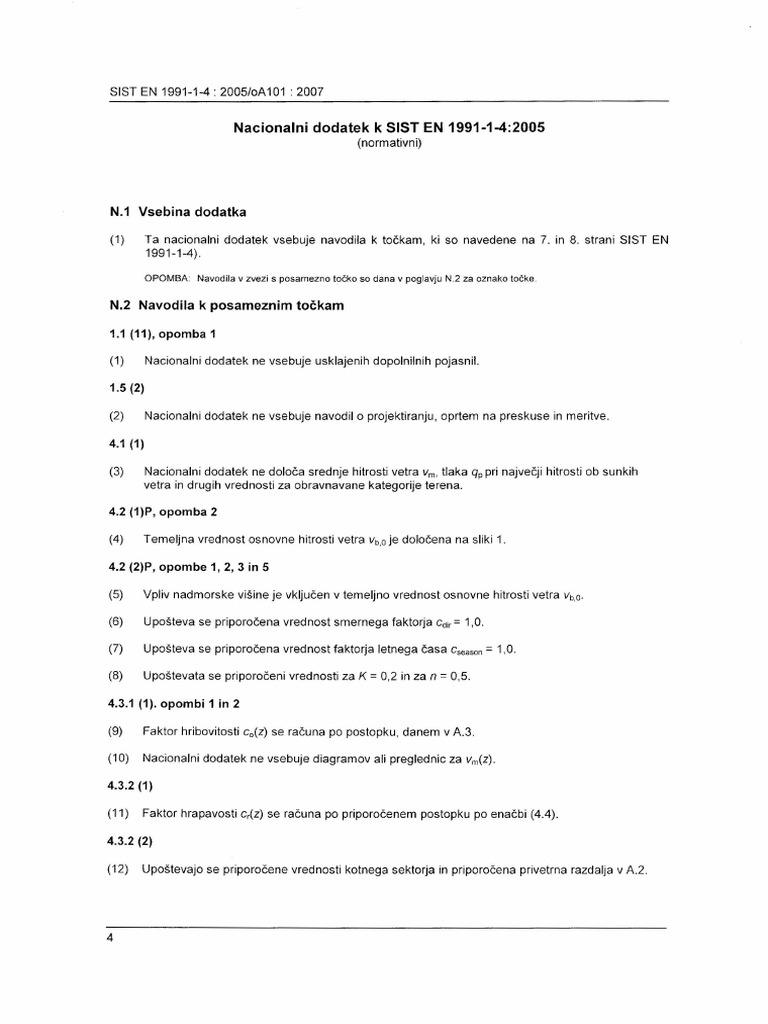 Evrokod 1-4 - Vetrna Karta | PDF