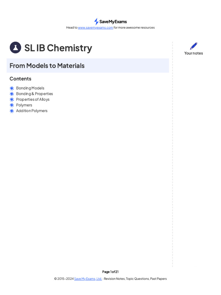 From Models To Materials | PDF | Polymerization | Polymers