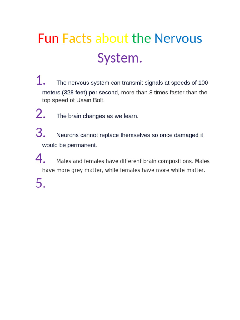 Fun Facts About the Nervous System | PDF