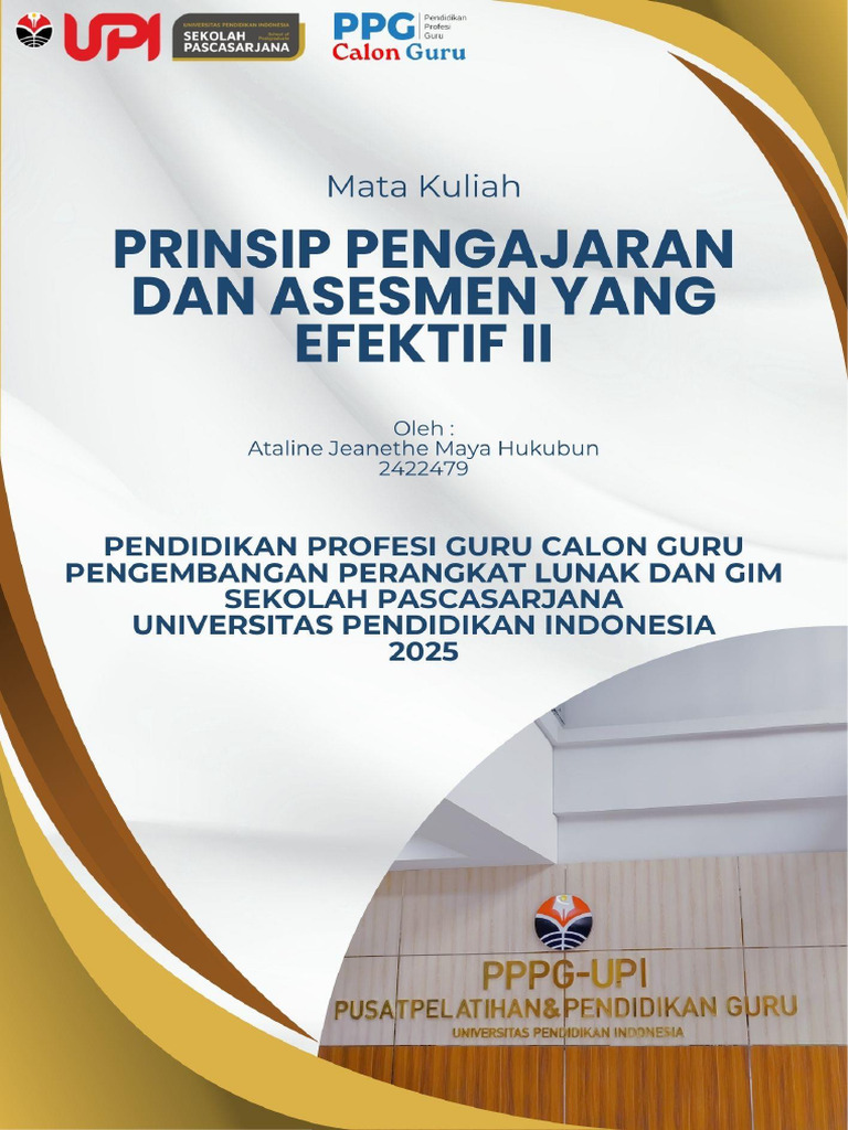 Topik 1 - Mulai Dari Diri - Prinsip Pengajaran Asesmen II - Ataline J ...