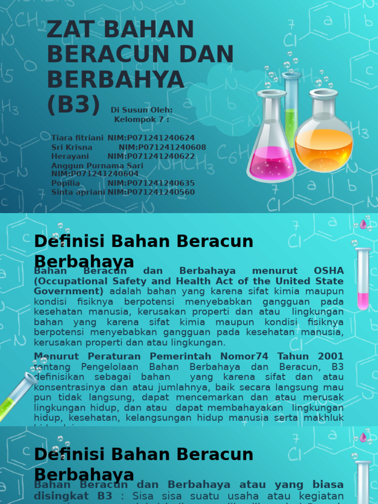 Zat Bahan Beracun Dan Berbahya (B3) | PDF